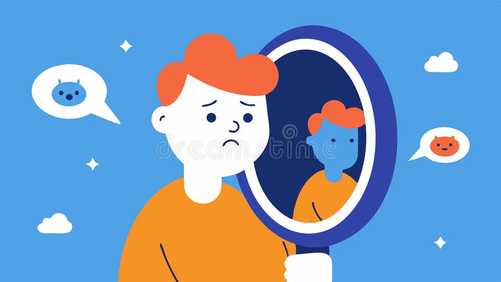 Mirror of Reflection a Character Looking into a Mirror Where Their ...