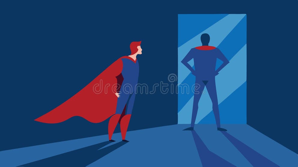 Mirror Reflection a Figure Looking in a Mirror with Their Reflection ...