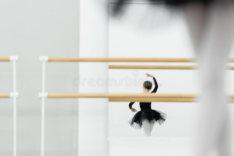 Mirror Reflection of Girl Dancing in Stock Image - Image of studio ...