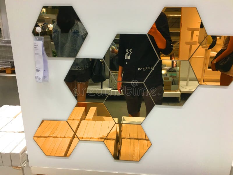 Mirror with Reflection in Room Stock Photo - Image of isolated ...