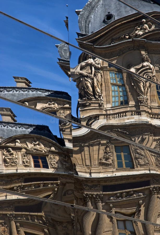 Mirror Reflections at Louvre Stock Image - Image of nparis, louvre ...