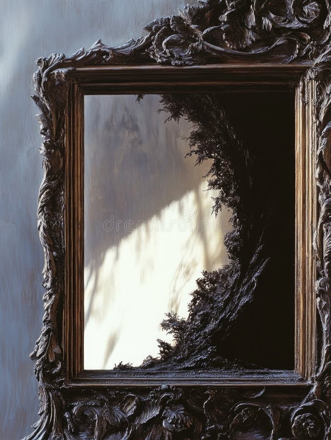 A Mirror Reflects the Shadow of a Tree Stock Image - Image of foliage ...