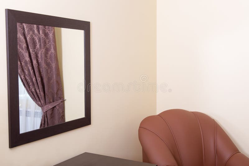 Mirror in Room with Reflection Stock Image - Image of frame, country ...