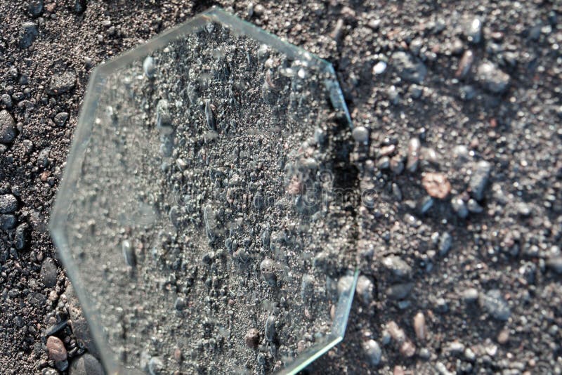 Mirror in the Sand on the Beach Stock Photo - Image of mirrors, texture ...