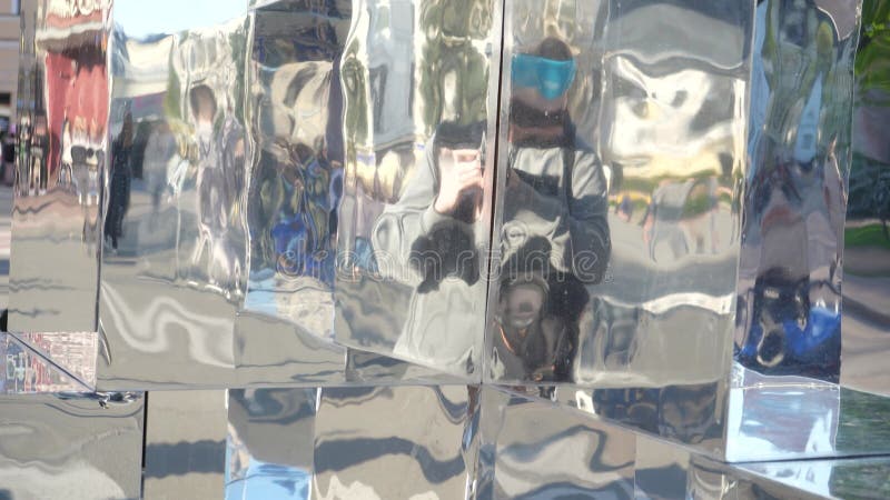 Mirror Sculpture that Reflects Everything Around. the Concept of Purity ...