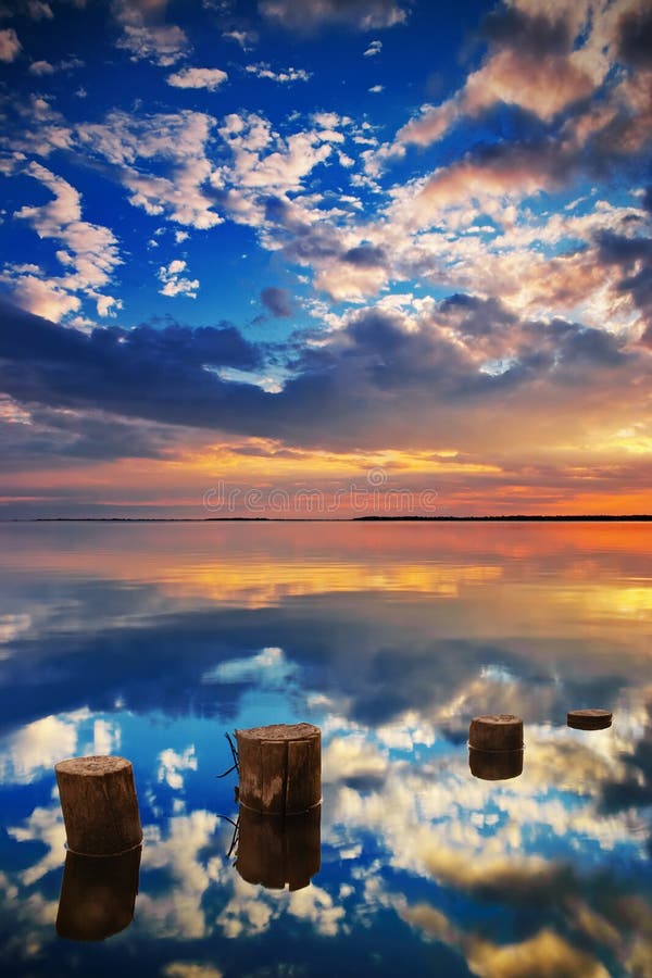 Mirror Sea stock image. Image of mirror, horizon, sunrise - 4182065