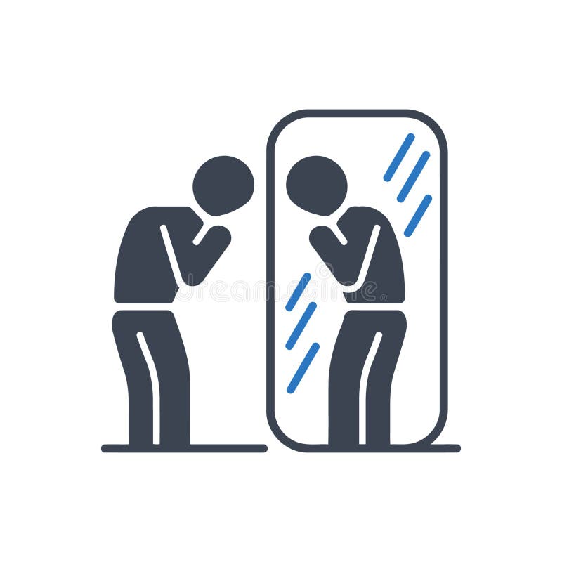 Mirror Self Reflection Icon Stock Vector - Illustration of perception ...