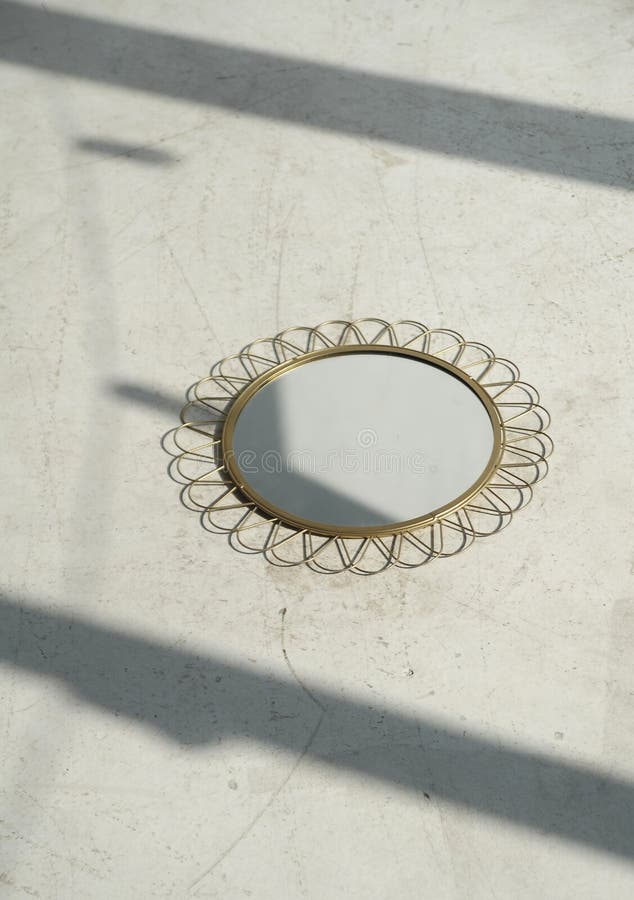Mirror with Shadows on Grunge Background. Stock Image - Image of ...