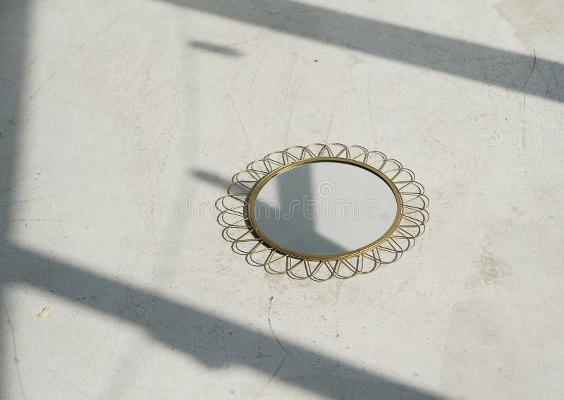 Mirror with Shadows on Light Background. Stock Image - Image of ...
