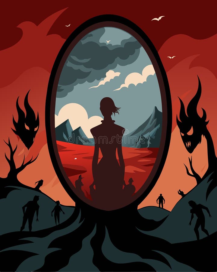 The Mirror Showing Them As a Dark Twisted Version of Themselves Surrounded by a Chaotic Hellish ...