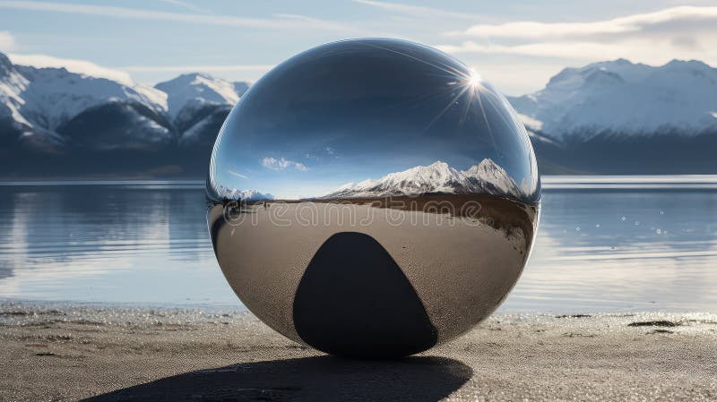 Mirror silver sphere stock illustration. Illustration of intriguing ...