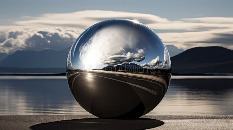 Mirror silver sphere stock illustration. Illustration of stunning ...