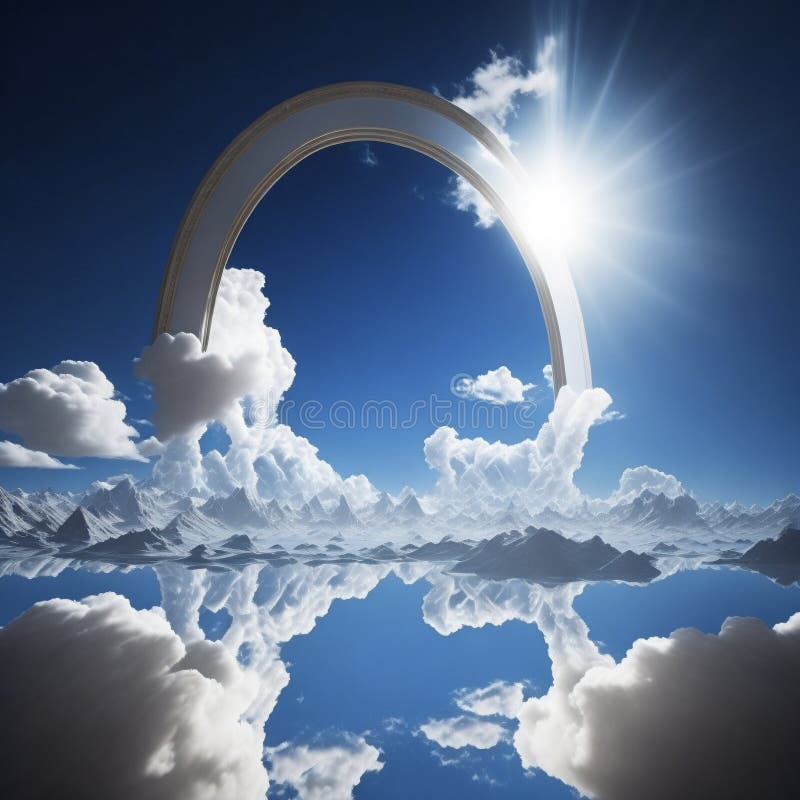 Mirror of the Sky: a Captivating Blend of Sky and Water Stock ...