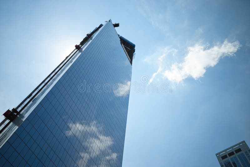 Mirror Skyscraper Construction Stock Photo - Image of financial, mirror ...
