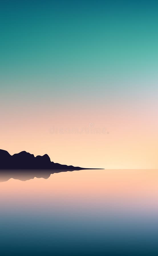 The Mirror Surface of the Lake at Dawn. Vector Illustration Stock ...