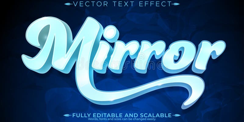 Mirror Text Effect, Editable Glass and Shiny Text Style Stock Vector ...