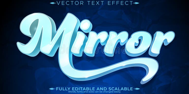Mirror Text Effect, Editable Glass and Shiny Text Style Stock Vector ...