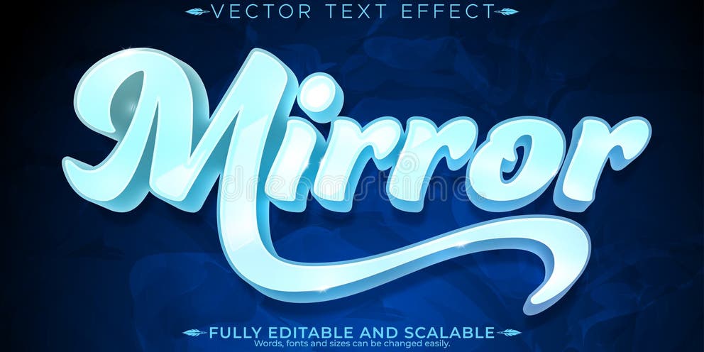Mirror Text Effect, Editable Glass and Shiny Text Style Stock Vector ...