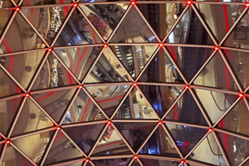 Mirror Triangle Stylish Ceiling Stock Image - Image of effect ...