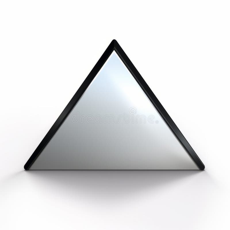 Digital Cad Mirror Triangle: Enhanced Design on White Background Stock ...
