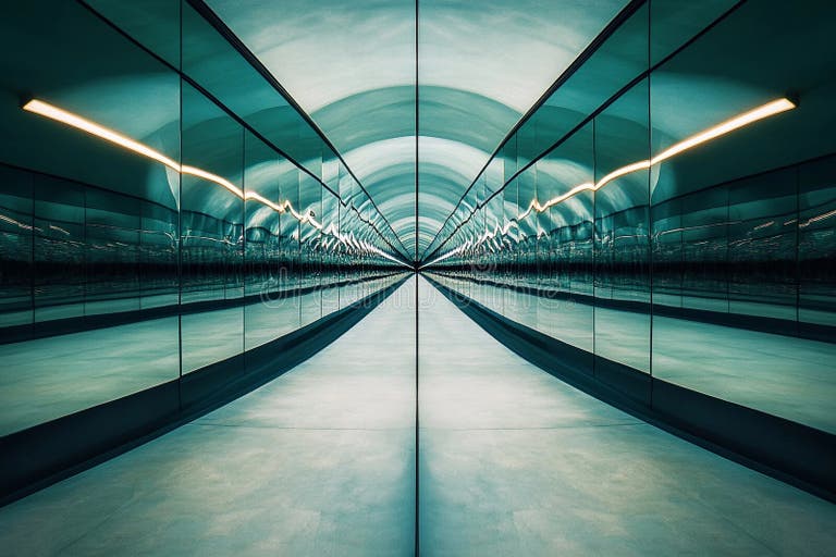 Mirror Tunnel Creating an Infinite Reflection Effect with Vibrant ...