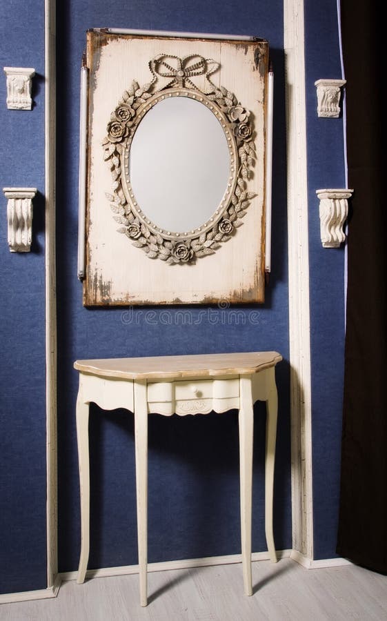 Mirror in a Vintage Interior Stock Photo - Image of inside, painting ...