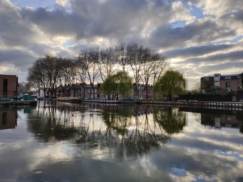 Mirror water stock photo. Image of morning, waterway - 179160314