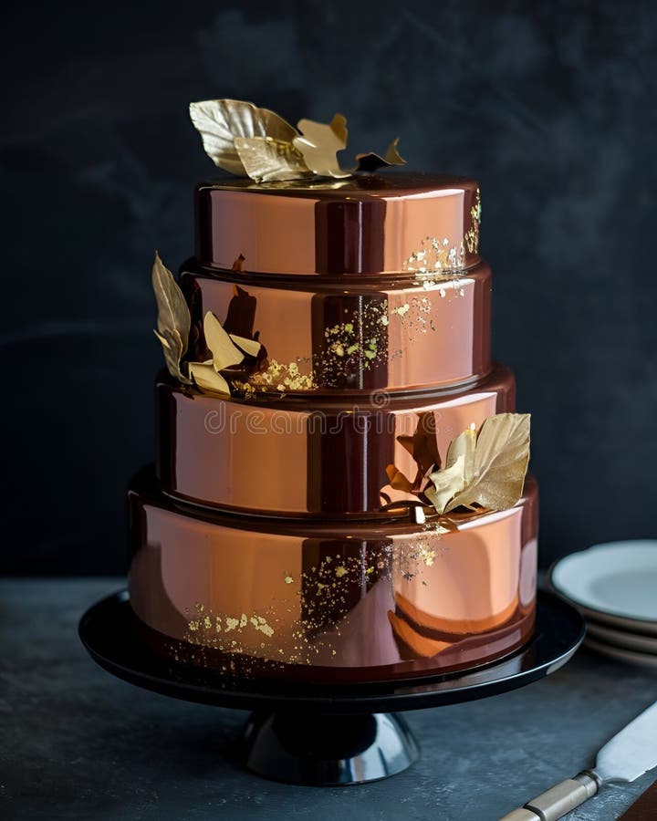 A mirror wedding cake stock image. Image of gold, cuisine - 352680289