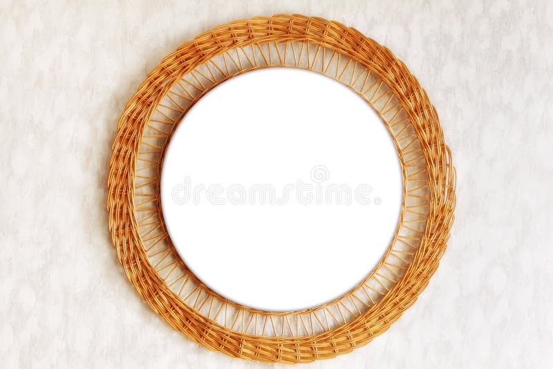 Mirror in wicker frame stock photo. Image of background - 70712358