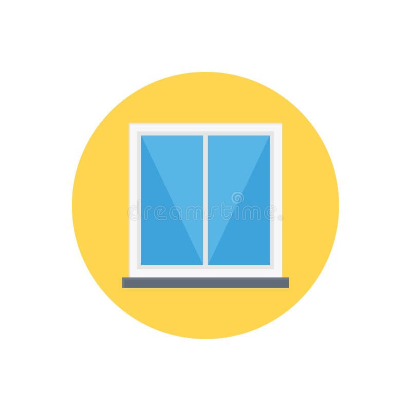 Mirror Window Vector Flat Colour Icon Stock Vector - Illustration of ...