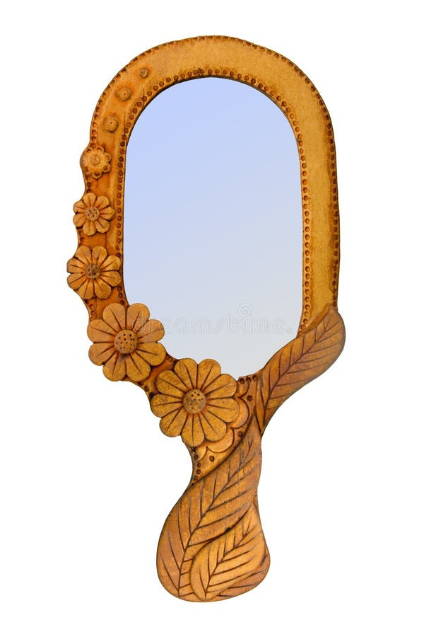 Mirror in wooden frame stock image. Image of design, face - 2227307