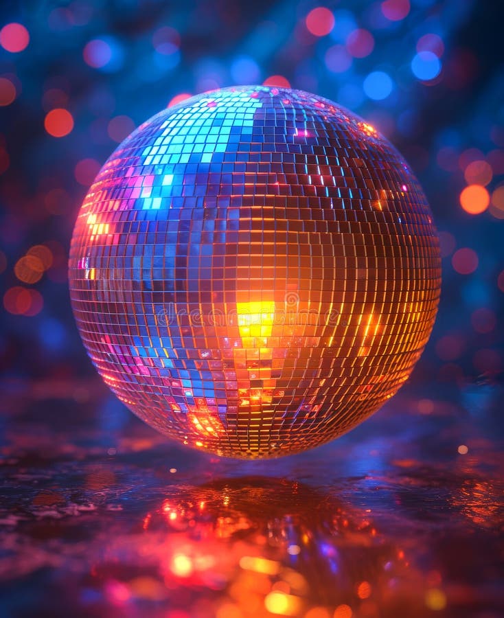 A Mirrorball for Disco Dancing on the Table Stock Image - Image of ...