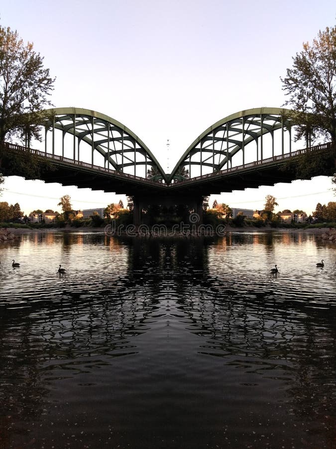 Mirrored brige stock image. Image of brige, beauty, double - 122781179