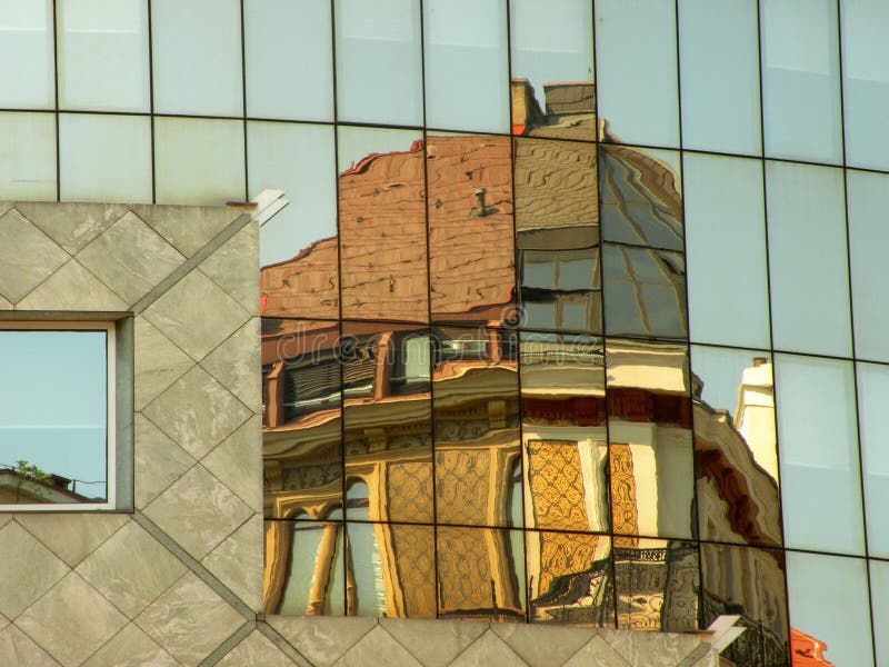 Mirrored Building stock photo. Image of heaven, office - 14087516