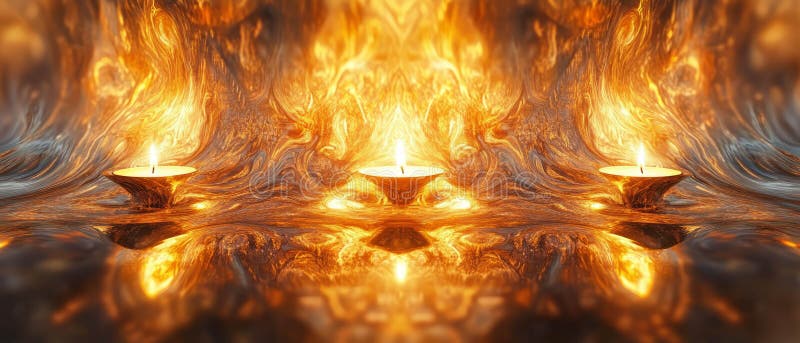 Mirrored Candles Create Abstract Textures with Reflected Flames and ...