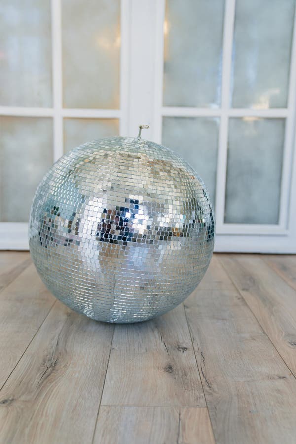 Mirrored Disco Ball on the Floor in the Room. Stock Image - Image of ...