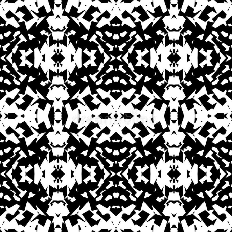 Mirrored Geometric Pattern. Repeatable Monochrome Abstract Backg Stock ...