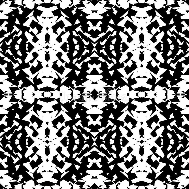Mirrored Geometric Pattern. Repeatable Monochrome Abstract Backg Stock ...
