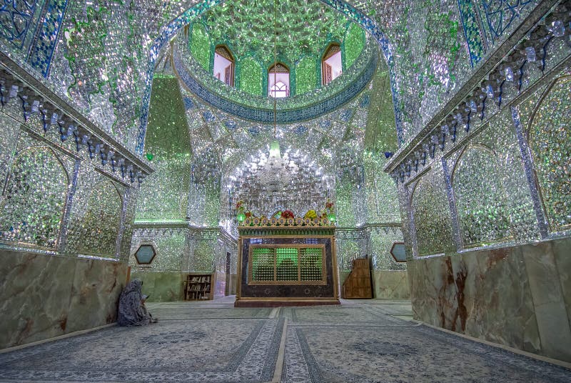 Mirrored Interior of Ali Ibn Hamza Shrine in Shiraz, Iran Stock Photo ...