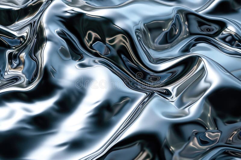 Mirrored Liquid Chrome Metallic Surface Stock Illustration ...