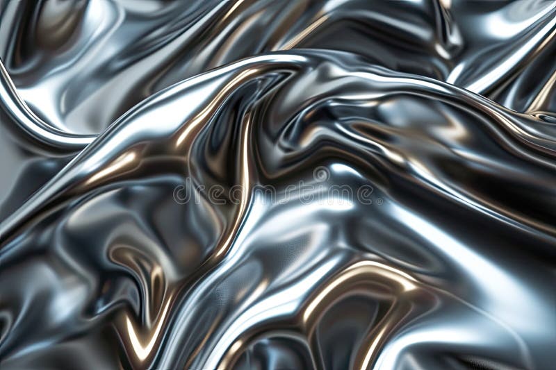 Mirrored Liquid Chrome Metallic Surface Stock Illustration ...