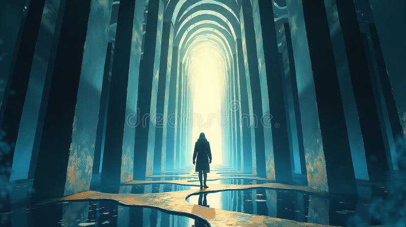 Mirrored Path To Self-Discovery Stock Illustration - Illustration of ...