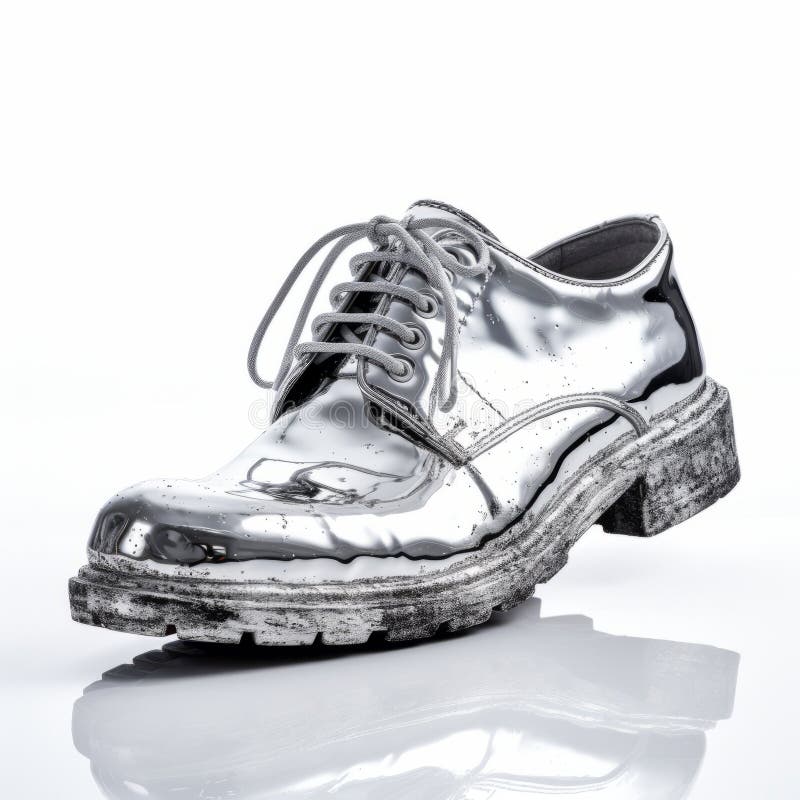 Mirrored Silver Shoe: Post-apocalyptic Futurism in a Single Image Stock ...