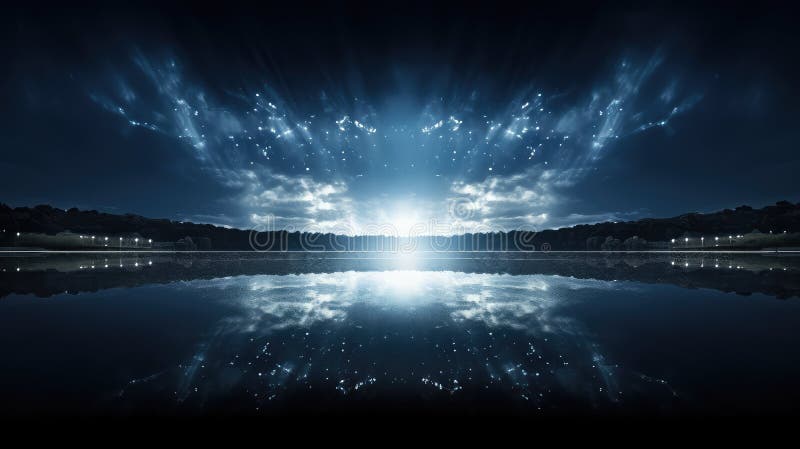 Mirrored Stadium Lights Background Stock Illustration - Illustration of ...