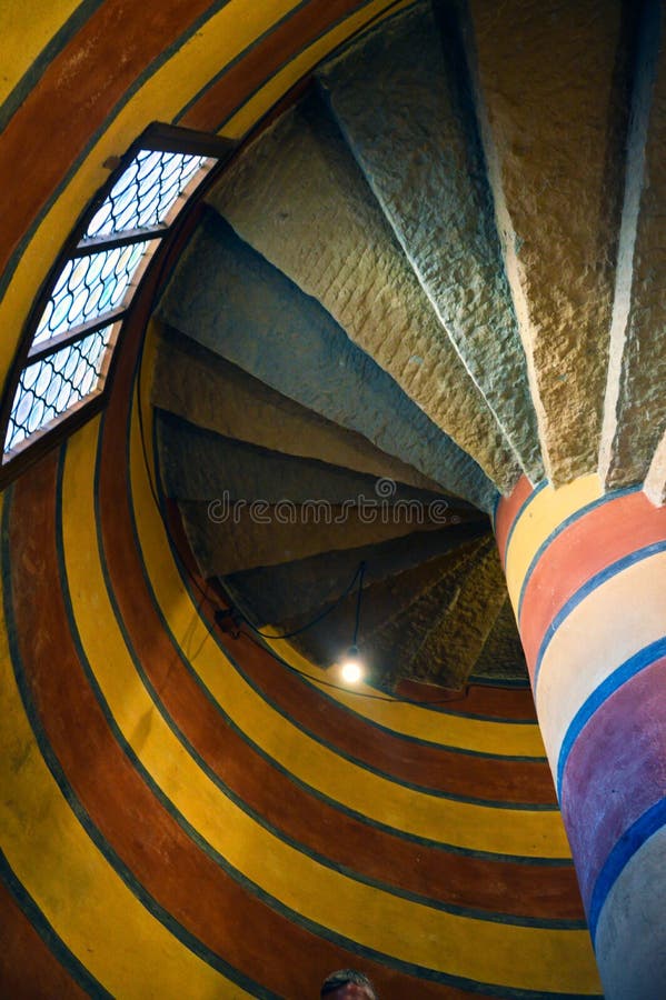 Illusion Ceiling that Imitates Staircases Inside the Rocchetta Mattei ...