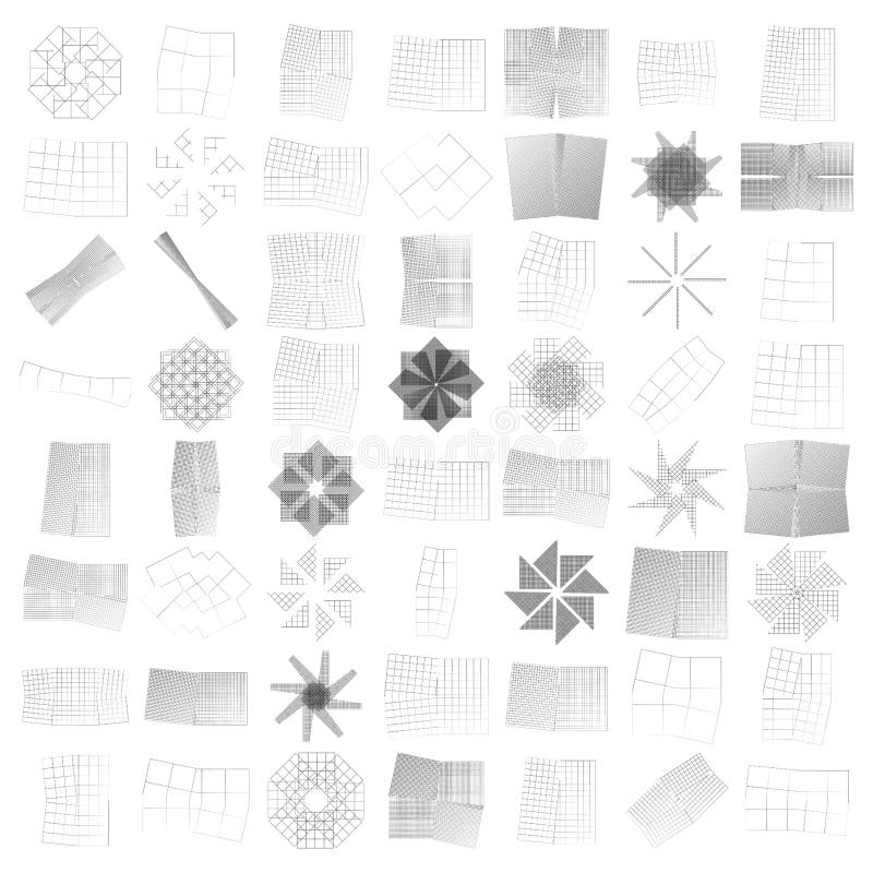 Mirrored, Tweaked Irregular Grid, Mesh, Grating and Lattice Geometric ...