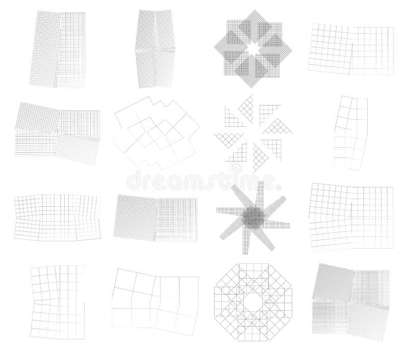 Mirrored, Tweaked Irregular Grid, Mesh, Grating and Lattice Geometric ...