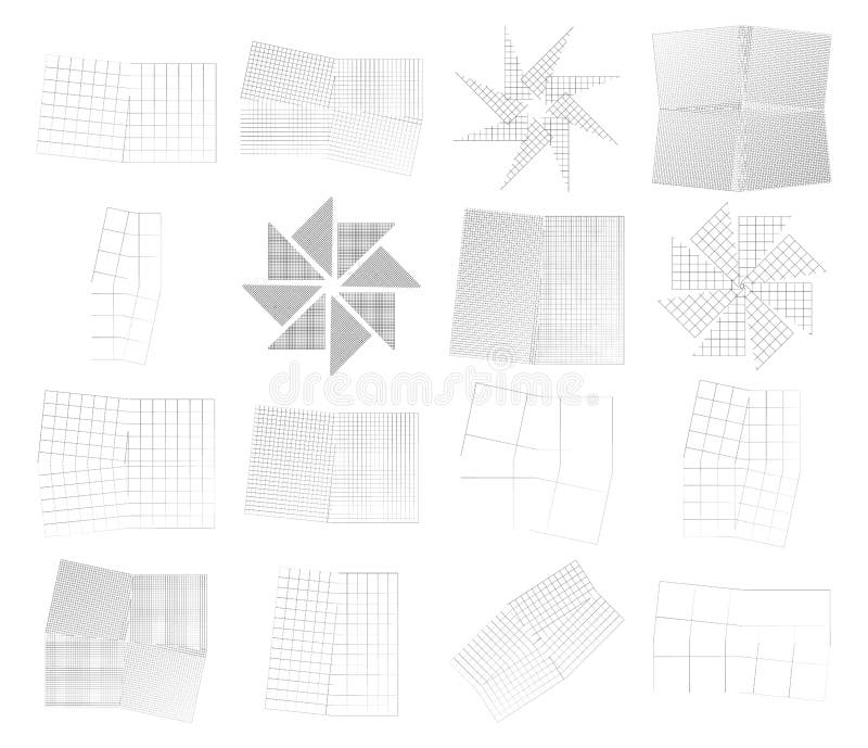 Mirrored, Tweaked Irregular Grid, Mesh, Grating and Lattice Geometric ...