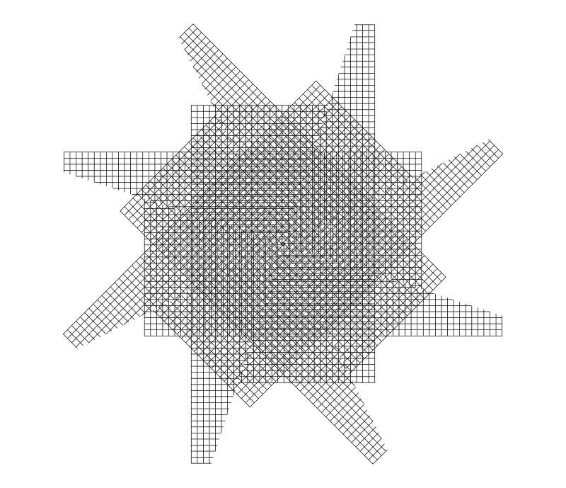 Mirrored, Tweaked Irregular Grid, Mesh, Grating and Lattice Geometric ...