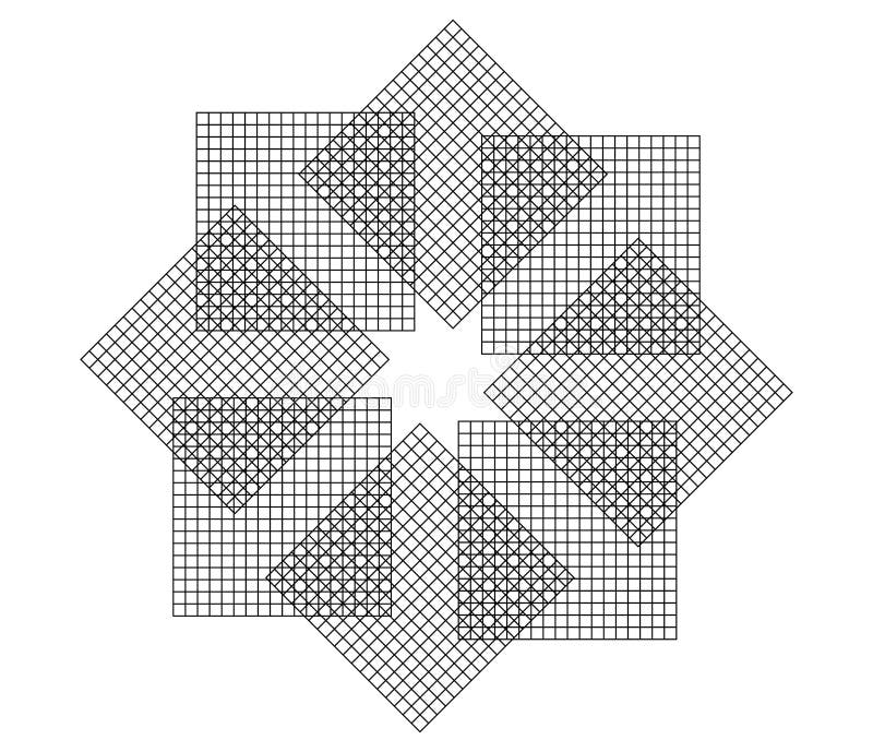 Mirrored, Tweaked Irregular Grid, Mesh, Grating and Lattice Geometric ...
